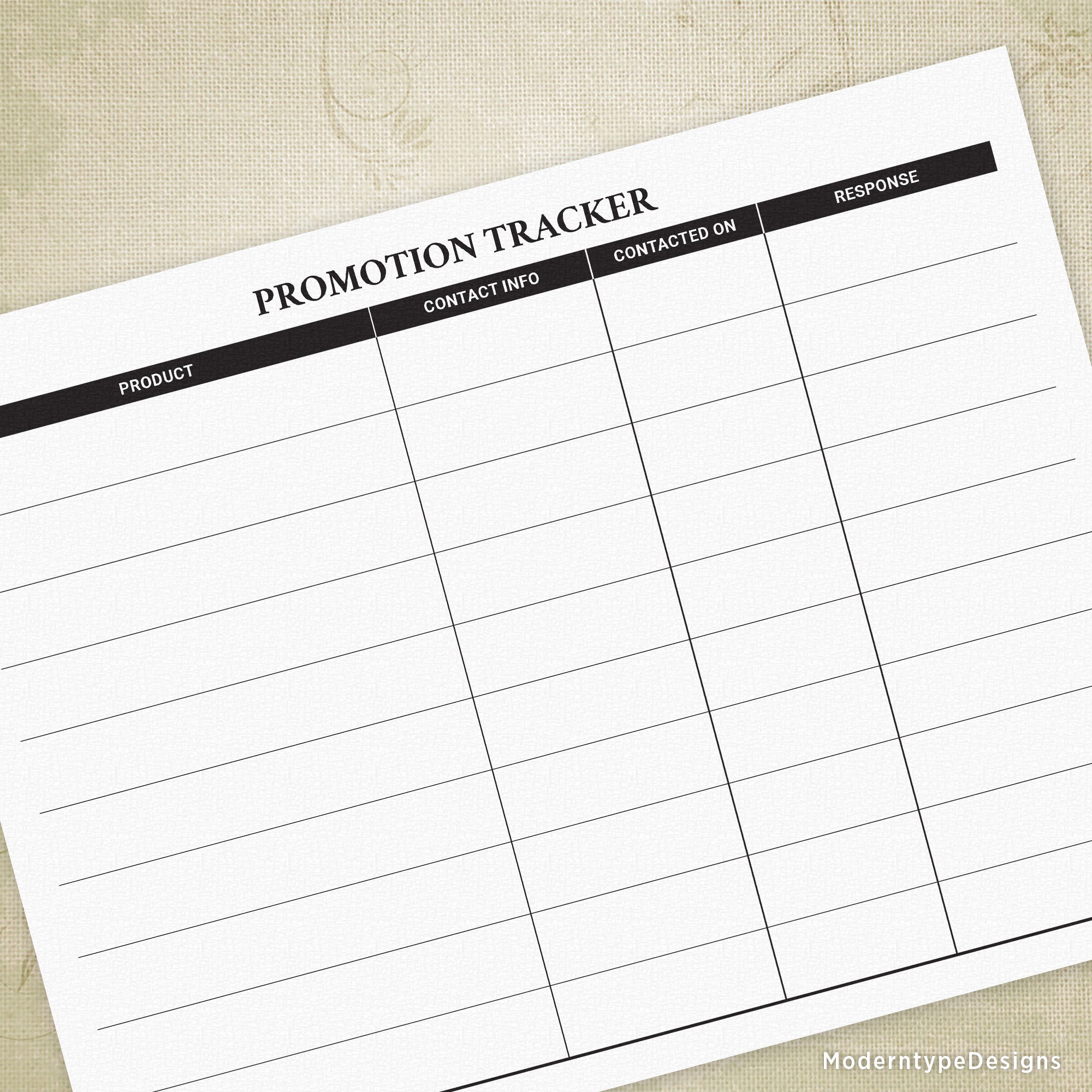 promotion tracker excel
