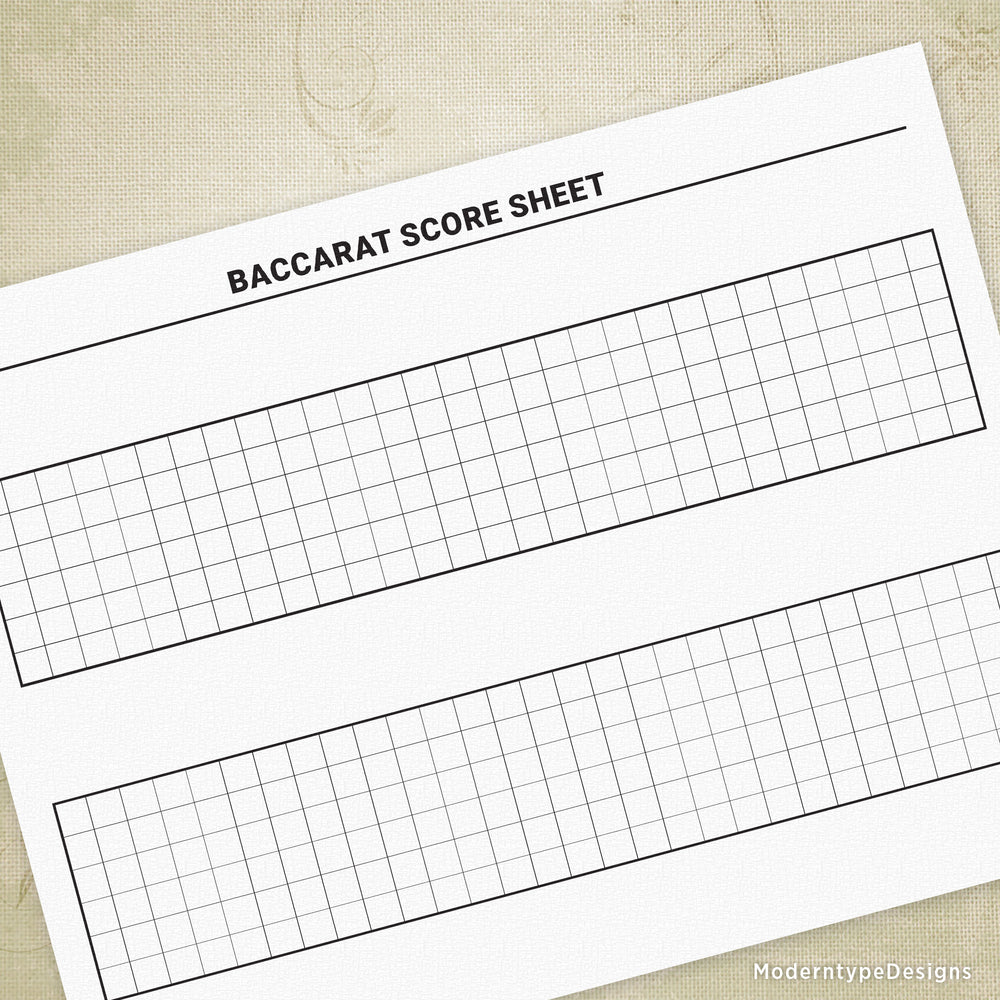 Baccarat Scoring Sheet Printable