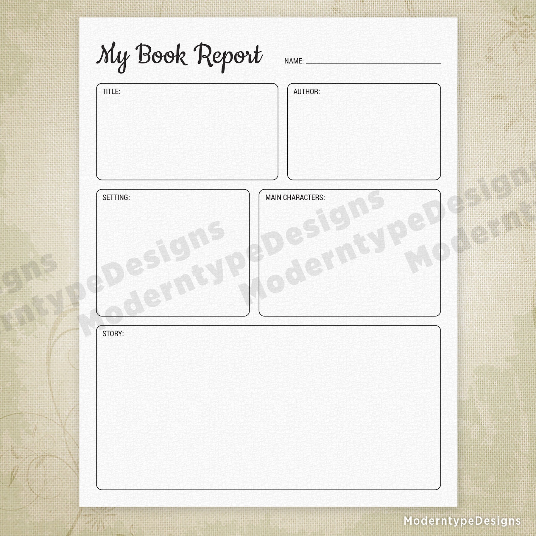 My Book Report Drawing Printable