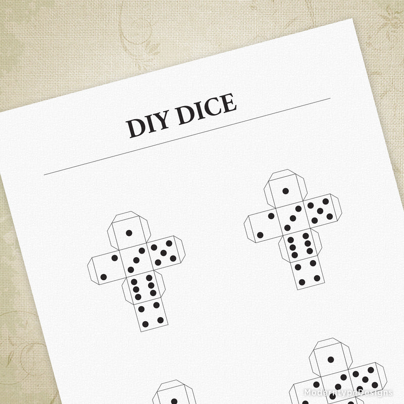 DIY Dice Printable
