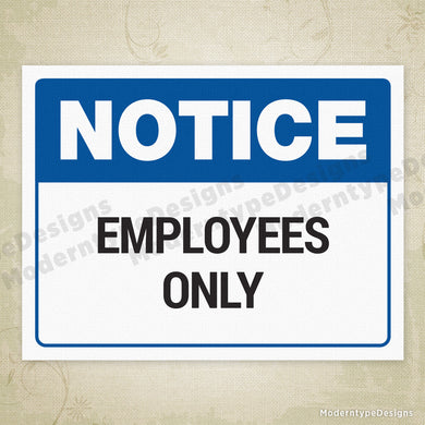 Employees Only Printable Sign