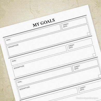 My Goals Printable