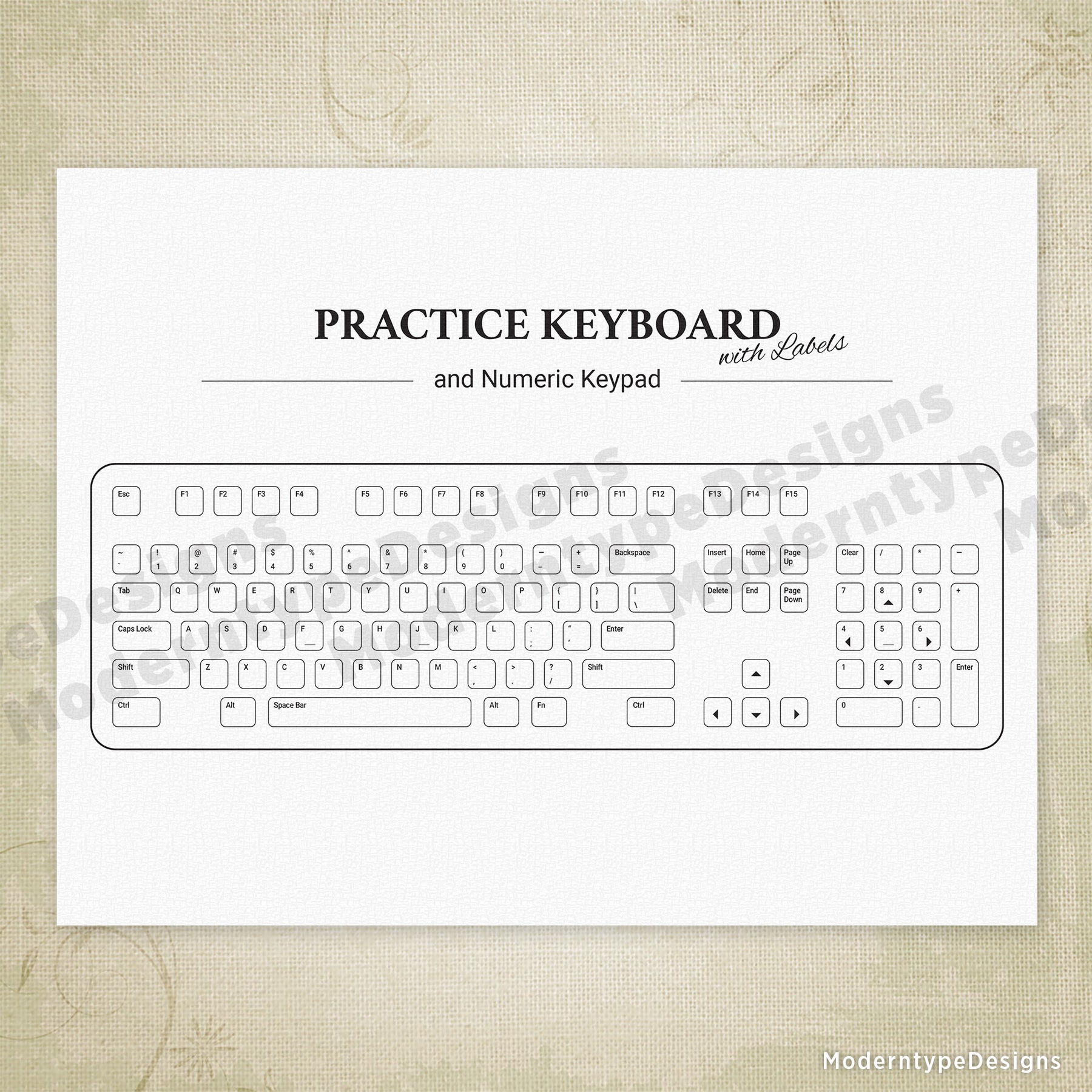 Standard Practice Keyboard Printable