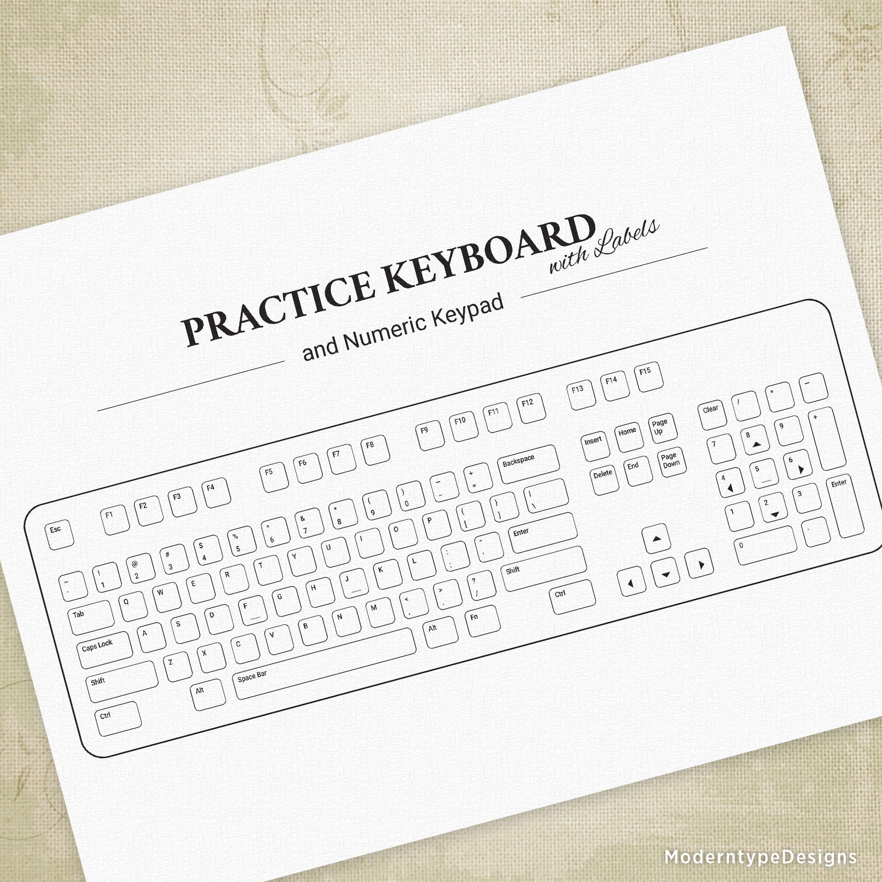 Standard Practice Keyboard Printable