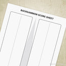 Backgammon Scoring Sheet Printable