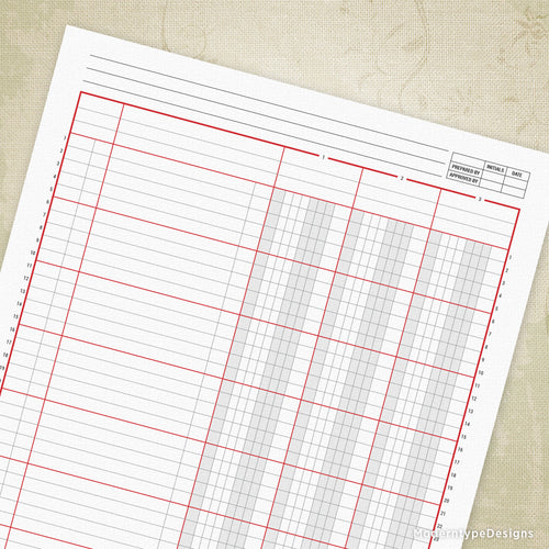 Columnar Worksheet Printable, 3 Columns