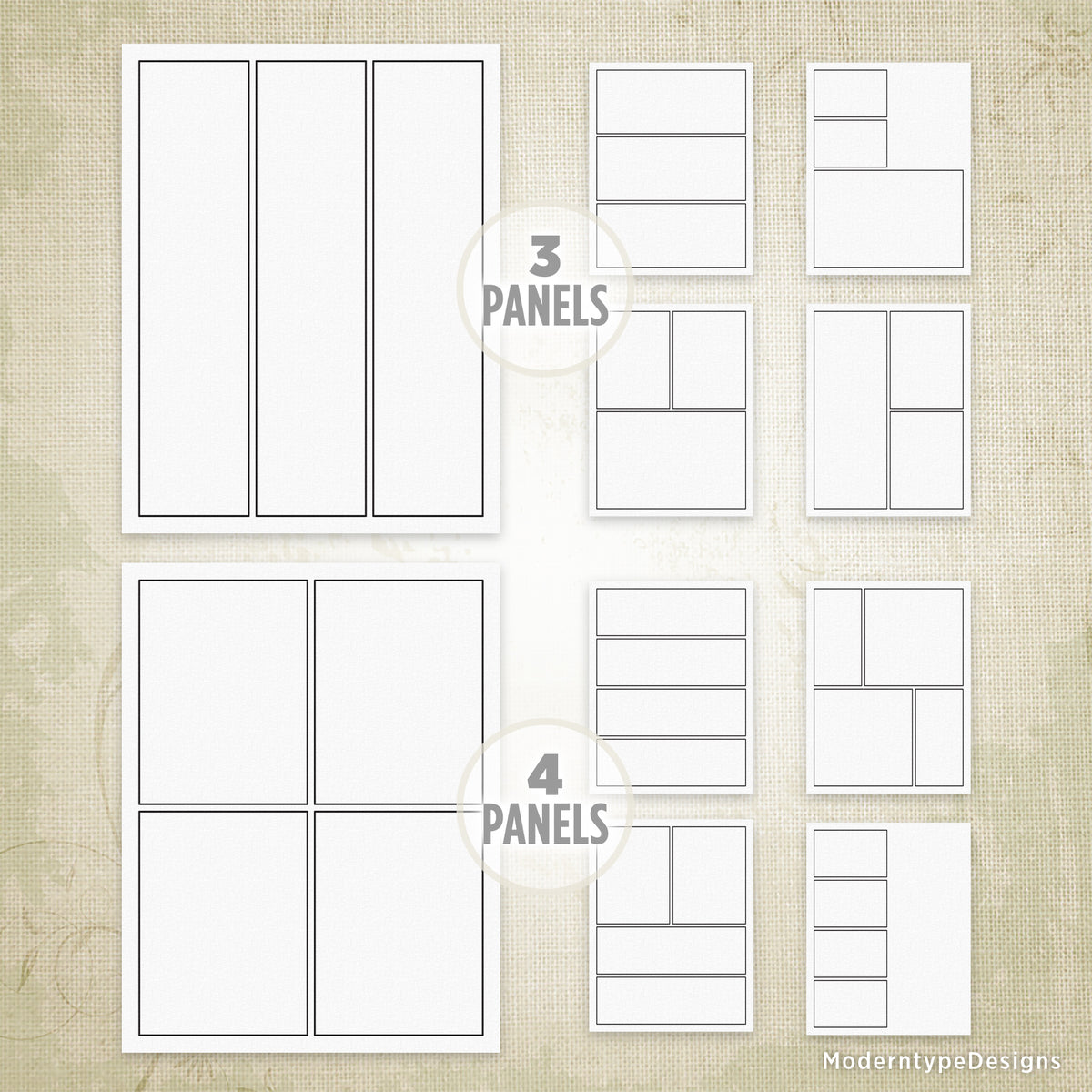Basic Comic Book Panels Printable