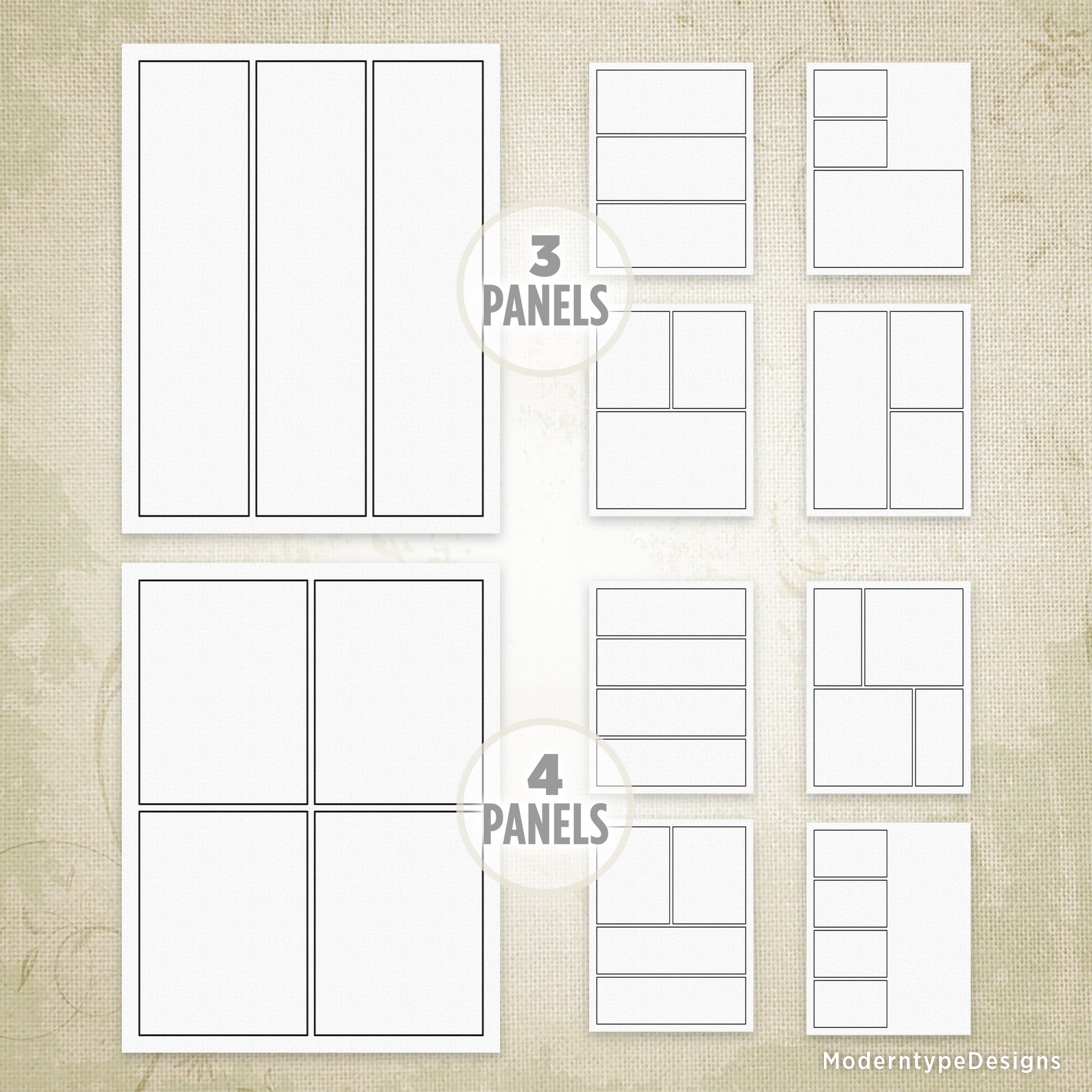 Basic Comic Book Panels Printable
