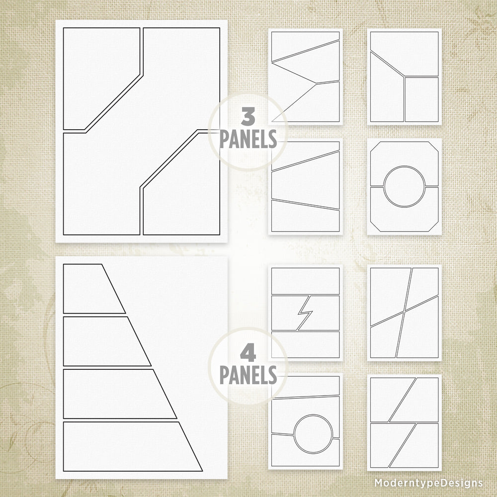 Complex Comic Book Panels Printable