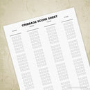 Cribbage Score Sheet Printable Form