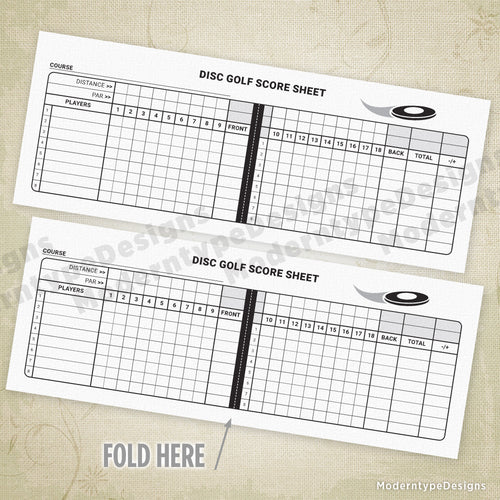 Disc Golf Scoring Sheet Printable, 2 Games