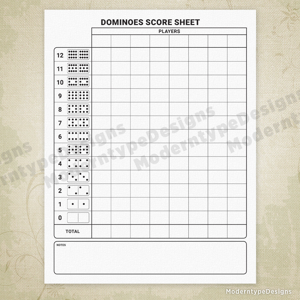 Card Game Scoring Sheets Printable