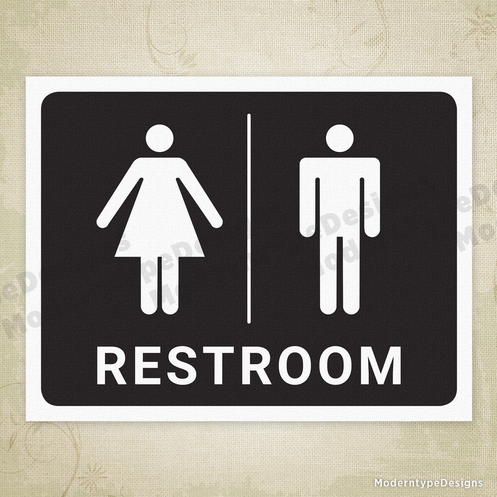Restroom for Women & Men Printable Signs