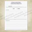Final Resting Arrangements Printable - End of Life