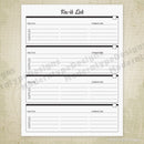 Fix-it List Printable