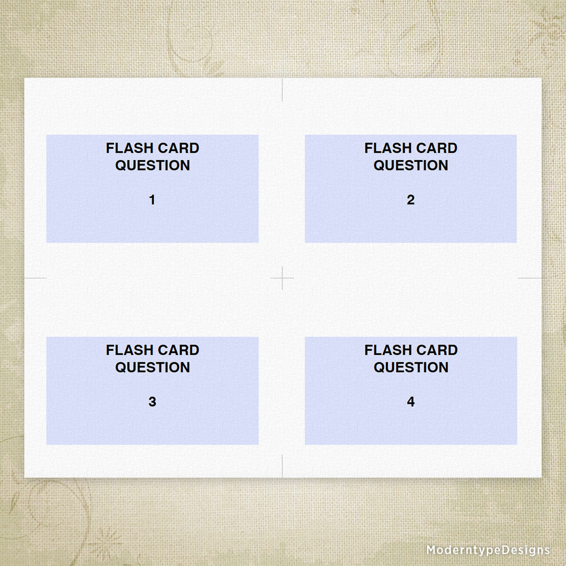 Flash Cards Printable - Large, 5.5 x 4.25", Editable