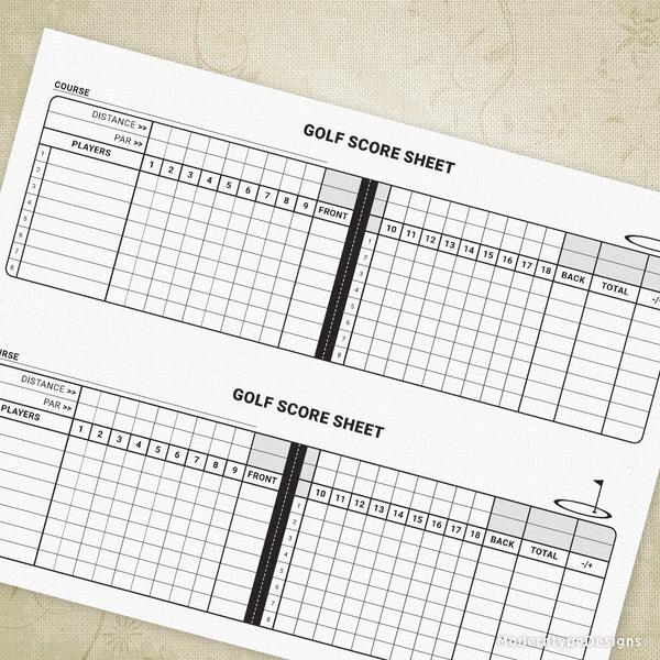 Golf Scoring Sheet Printable, 2 Games