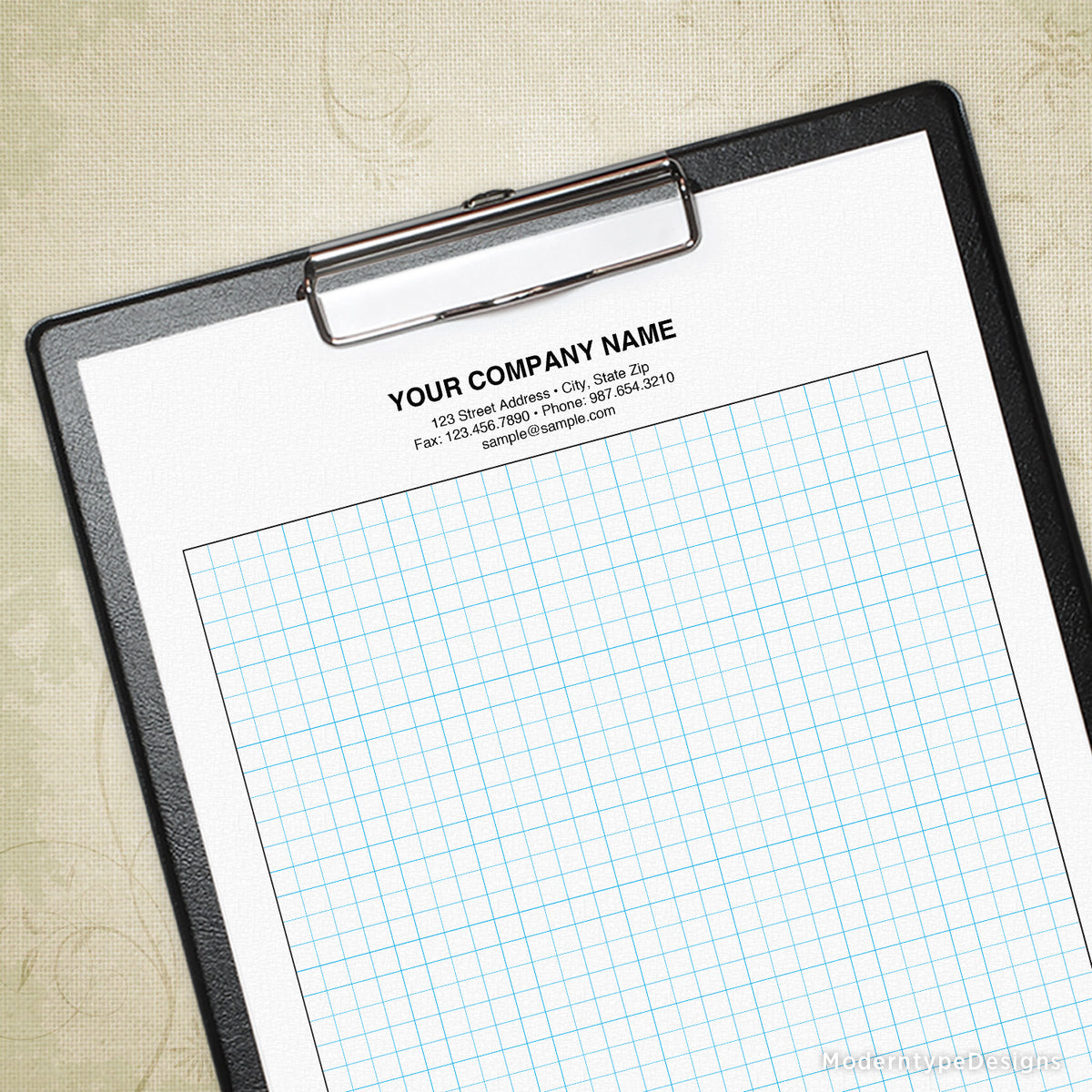 Graph Paper Printable for Clipboard, Personalized