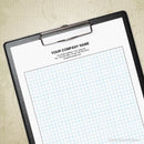 Graph Paper Printable for Clipboard, Personalized