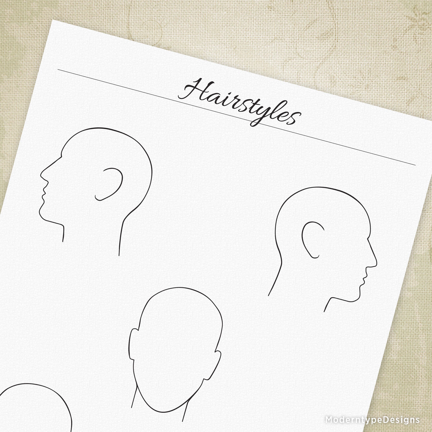 Hairstyles Drawing Printable