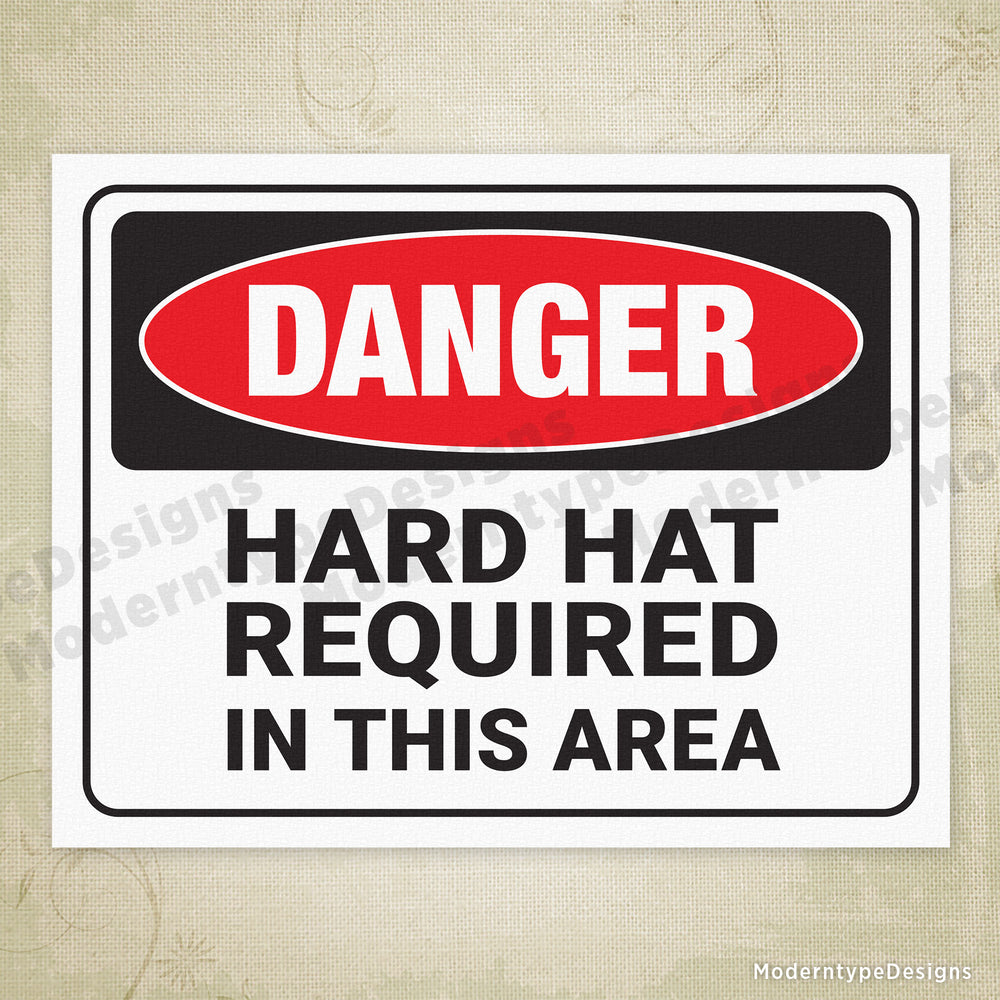 Hard Hat Required in this Area Printable Sign