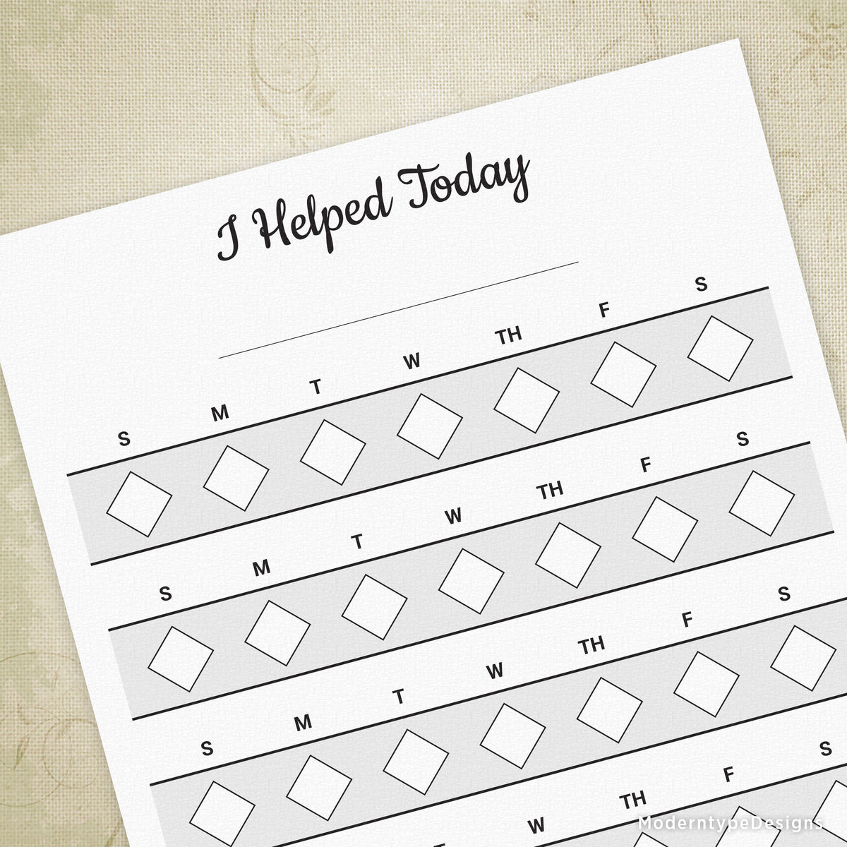 I Helped Today Printable Chart