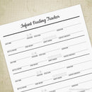 Infant (Tube) Feeding Tracker Printable