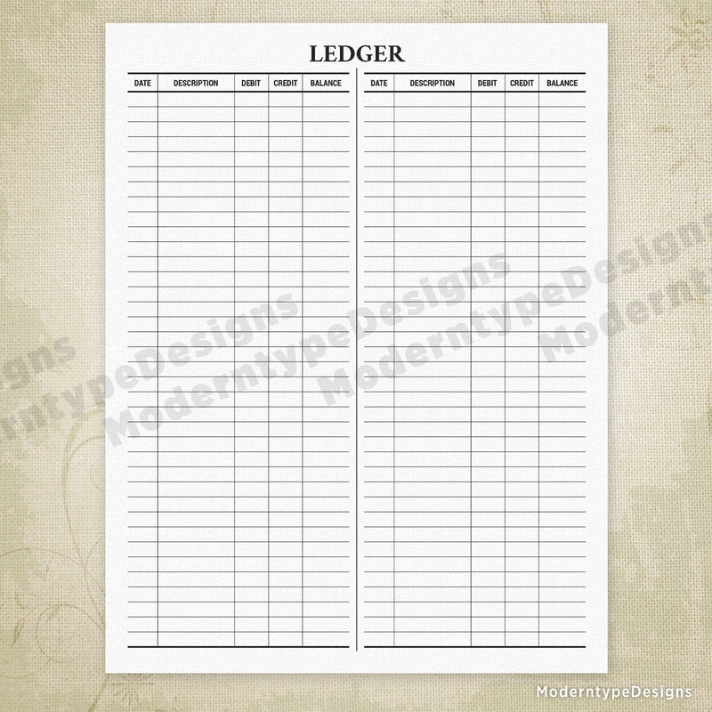 Basic Ledger Printable