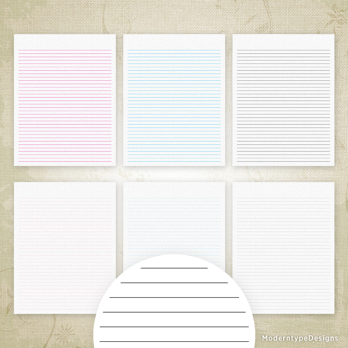 Lined Digital Paper Printable