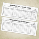 Miniature Golf Scoring Sheet Printable, 1-9 Holes
