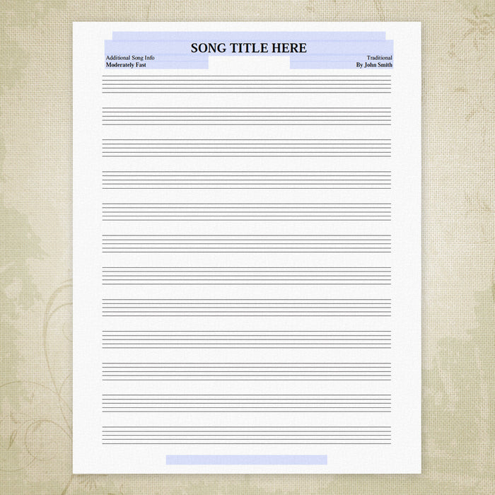 Music Staff Bar Charts Printable, Personalized