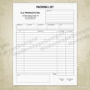 Packing List Printable Form, Personalized