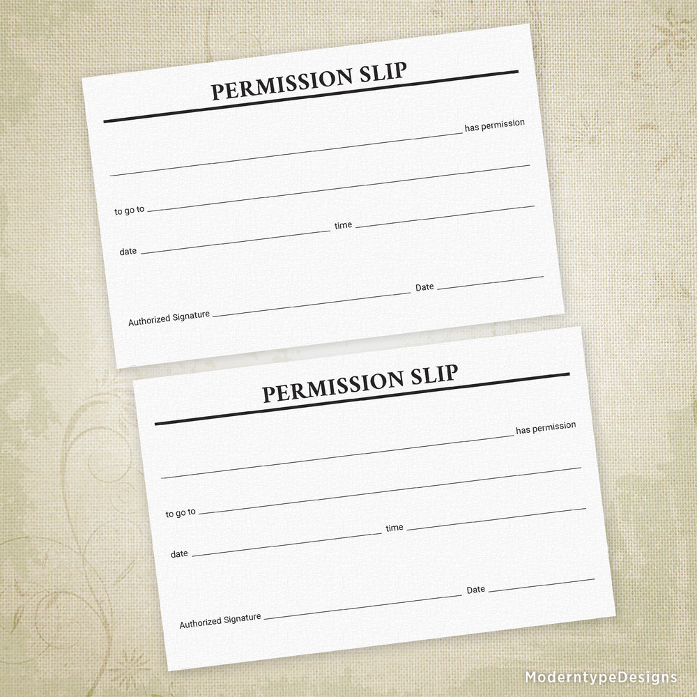 Permission Slip 2UP Printable