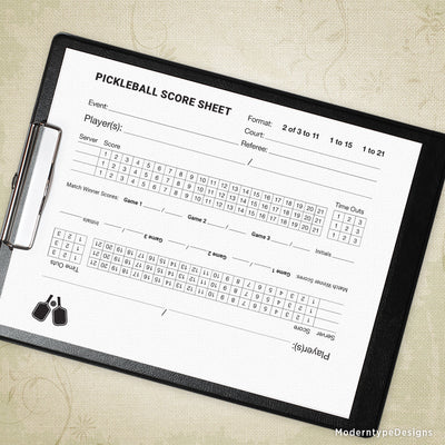 Pickleball Scoring Sheet Printable