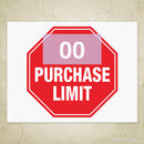 Purchase Limit Printable Sign, Editable