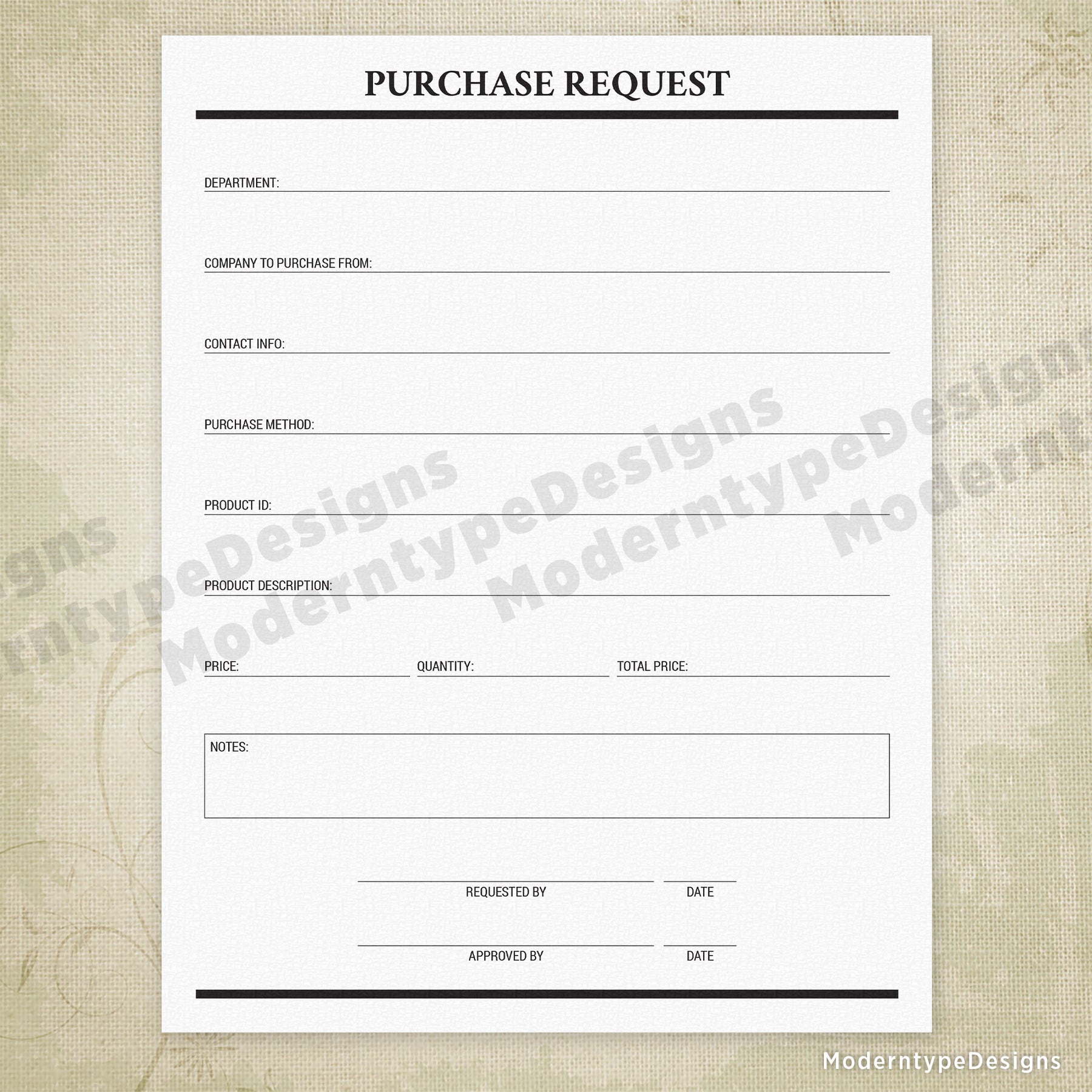 Purchase Request Printable