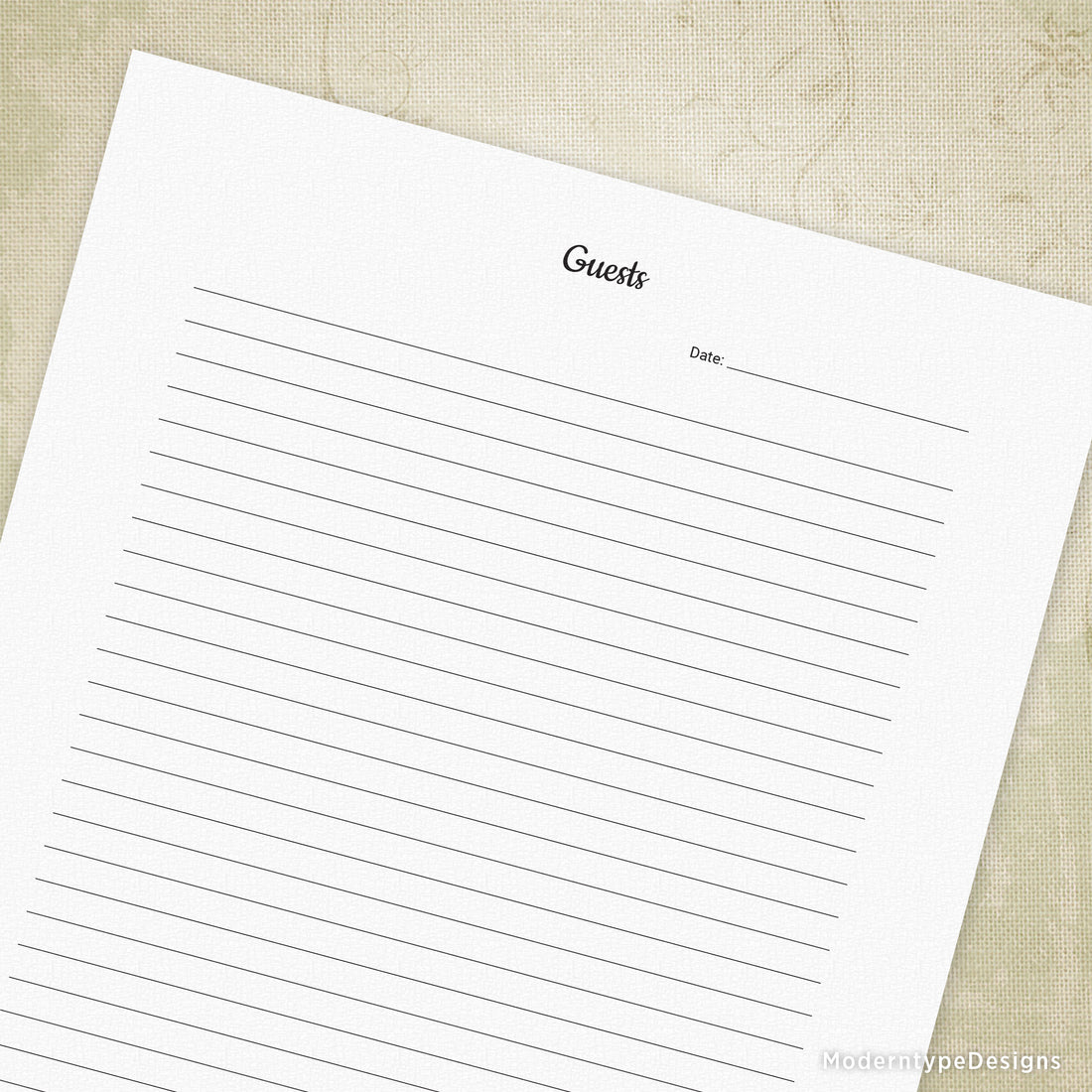 Rental Property Guest Comment Log Printable