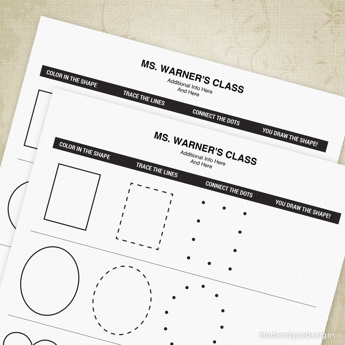 Shape Coloring & Drawing Printable, Personalized