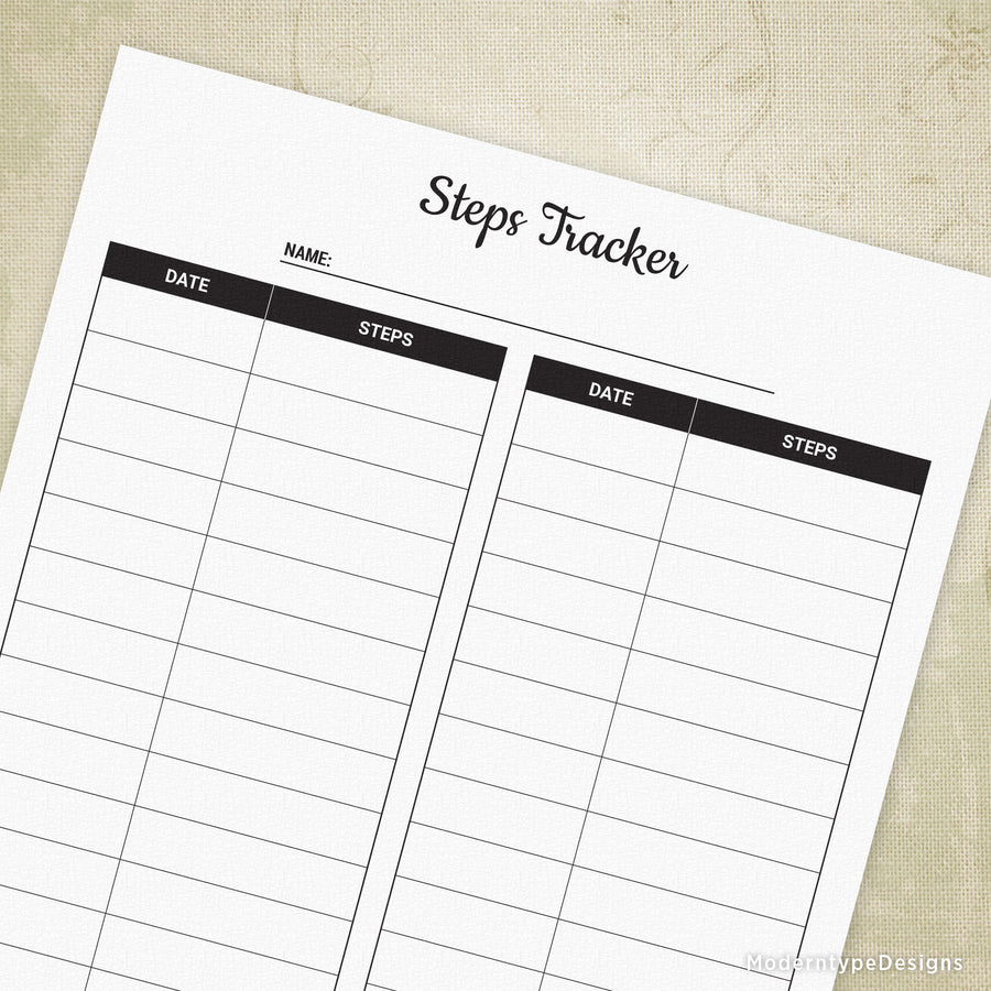 Steps Tracker Printable