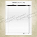 Student Driver Log Printable