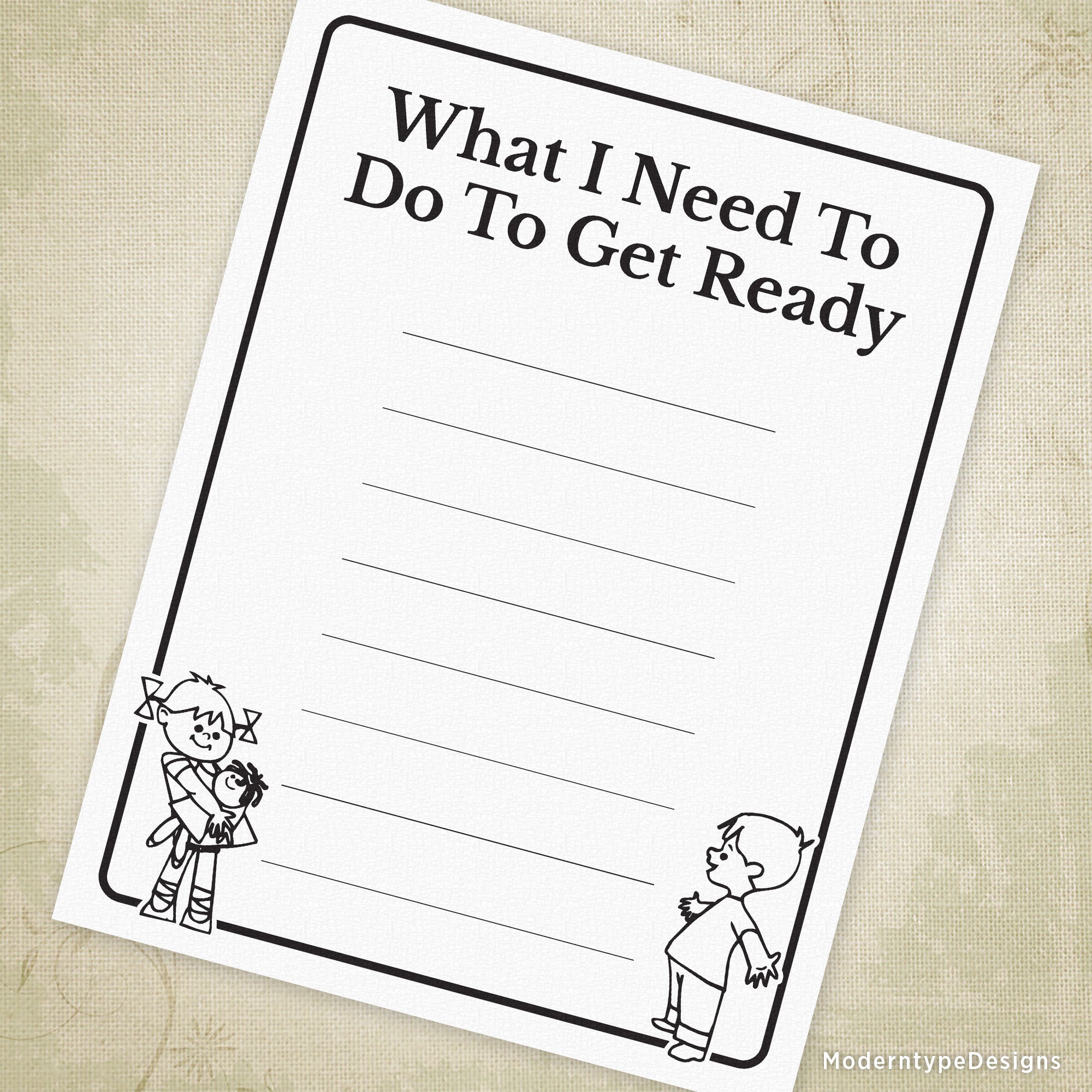 What I Need To Do To Get Ready Printable Chart
