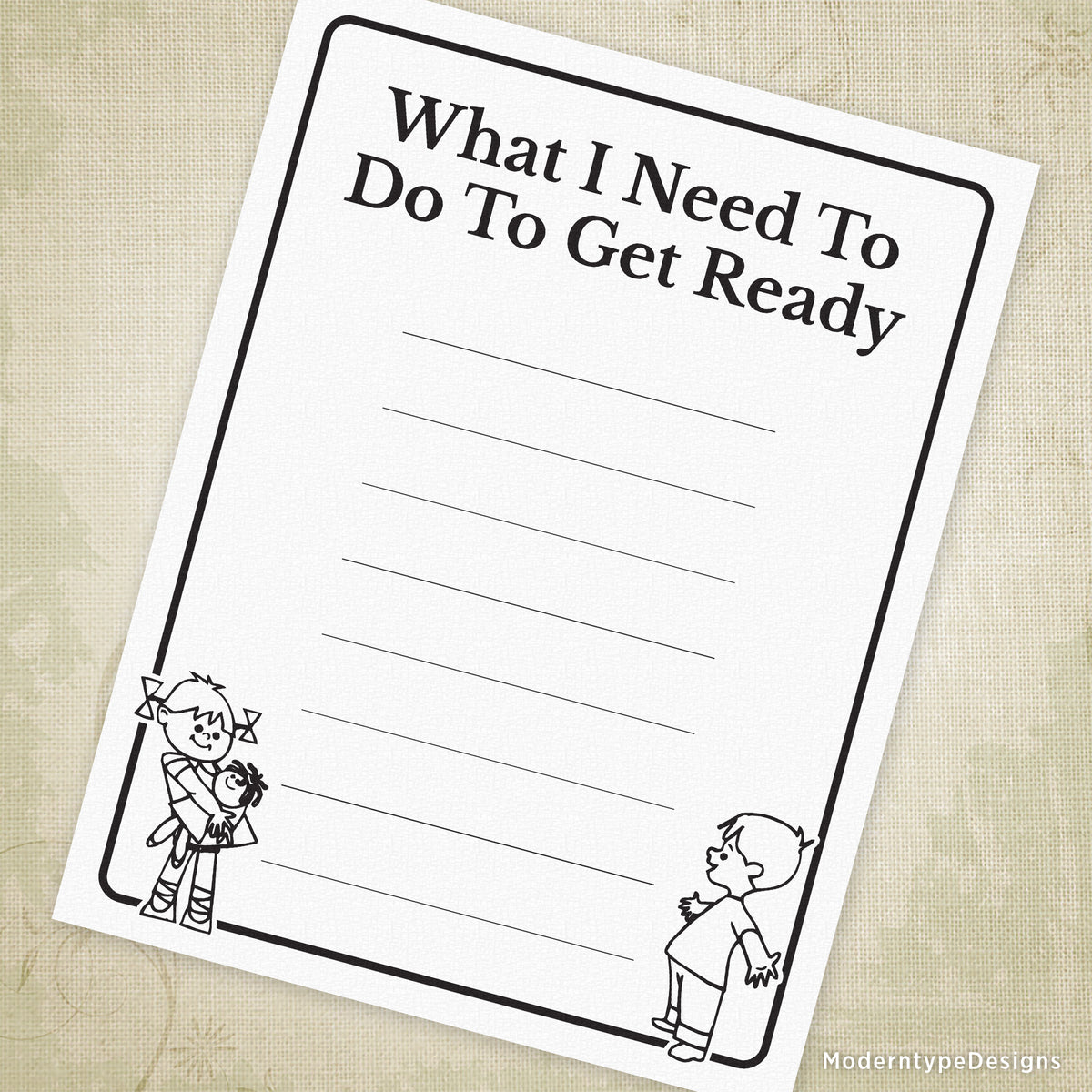 What I Need To Do To Get Ready Printable Chart