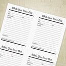 While You Were Out Sheet Printable, 4.25 x 5.5"